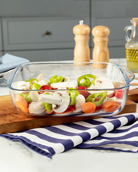 Savona Small Size Square Glass Baking Tray With Grill - Single ...